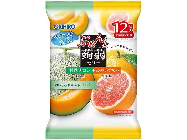 オリヒロ 蒟蒻ゼリー甘熟メロン+ピンクGF12個 | 商品紹介 | お菓子・駄菓子の仕入れや激安ネット通販なら菓子卸問屋タジマヤ