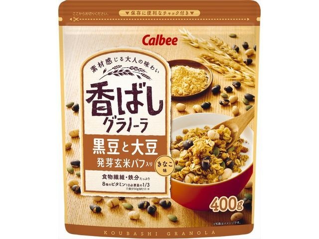 カルビー 香ばしグラノーラ黒豆と大豆 400g | 商品紹介 | お菓子・駄菓子の仕入れや激安ネット通販なら菓子卸問屋タジマヤ
